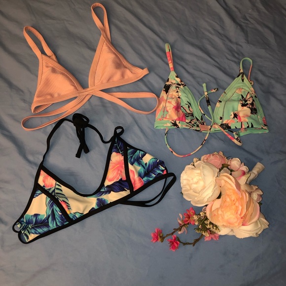 Xhilaration | Tops | 4 Triangle Tops 2 Crops Small Bundle | Poshmark